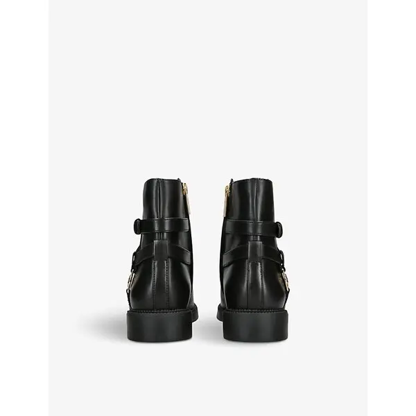 Michael Kors Leather Ankle Boots With Brand Plaque