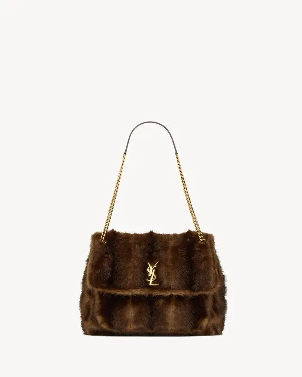 Saint Laurent Niki Shearling Large Shoulder Bag