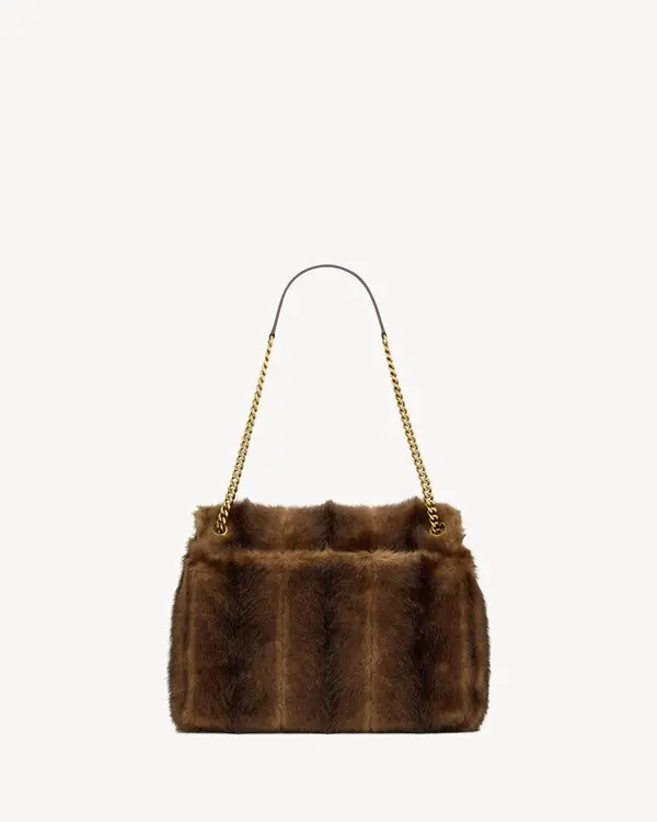 Saint Laurent Niki Shearling Large Shoulder Bag