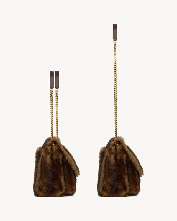 Saint Laurent Niki Shearling Large Shoulder Bag