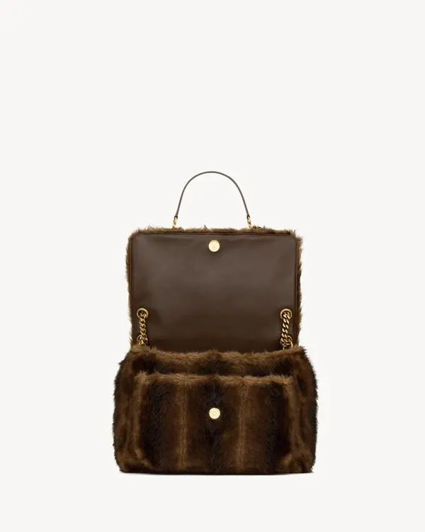 Saint Laurent Niki Shearling Large Shoulder Bag