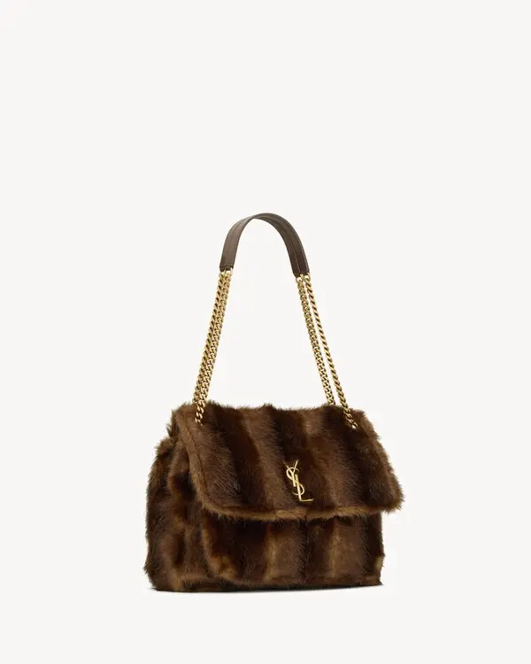 Saint Laurent Niki Shearling Large Shoulder Bag