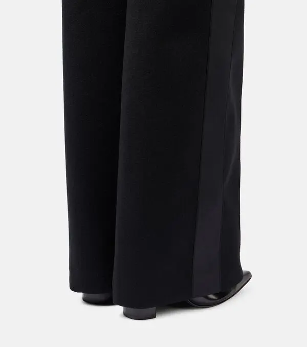 Sacai Leather-trimmed Melton Knee-high Boots
