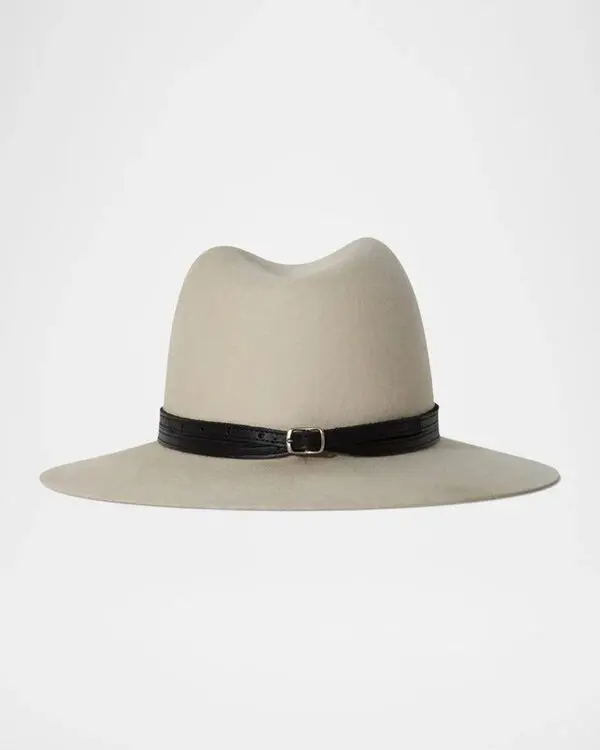 Janessa Leoné Corinne Belted Fedora Hat - Fog