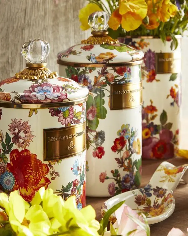 MACKENZIE-CHILDS Flower Market Canister - Black