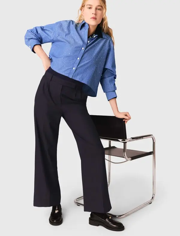 Maje Wide-leg Tailored Suit Trousers - Black