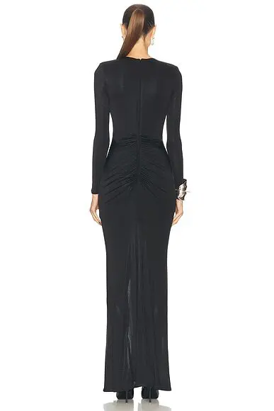 PatBO Metallic Jersey Keyhole Maxi Dress