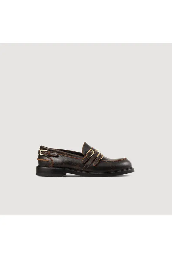 Sandro Distressed Leather Loafers