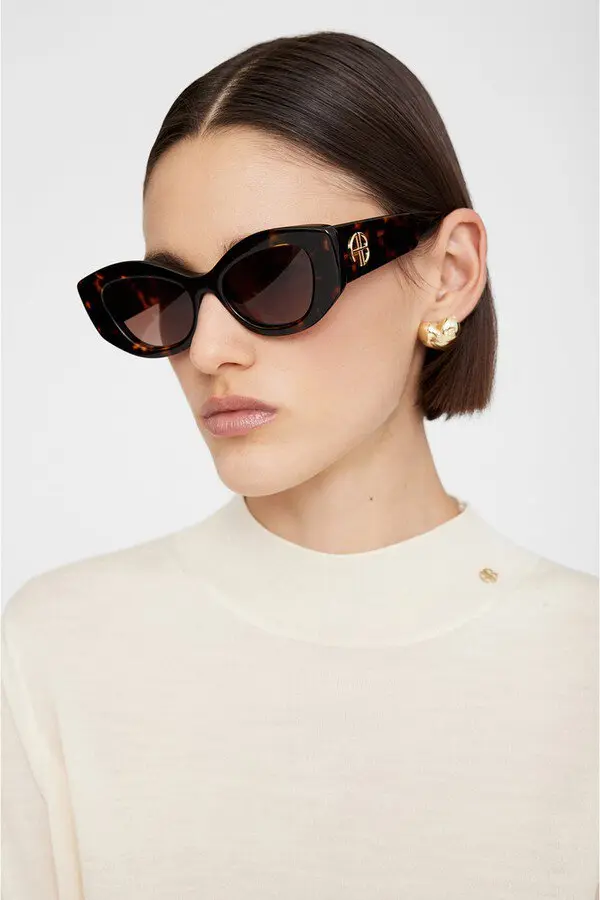 Anine Bing Rennes Sunglasses In Gold - 40% Off | Editorialist
