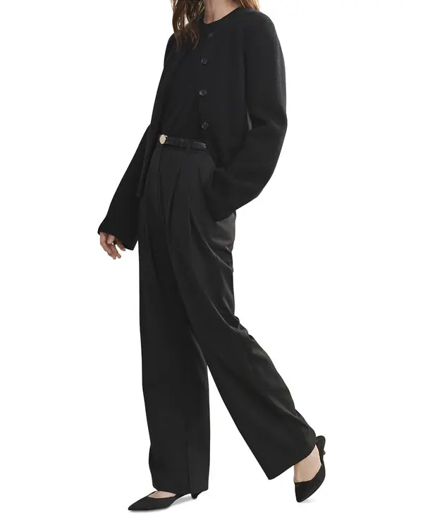 Jenni Kayne Jones Pleated Wool Pants - Black