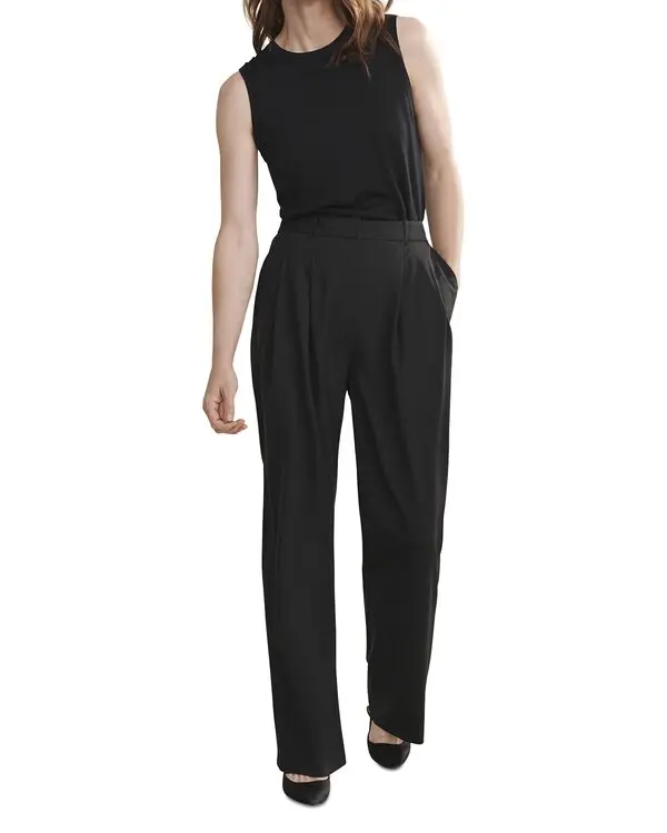Jenni Kayne Jones Pleated Wool Pants - Black