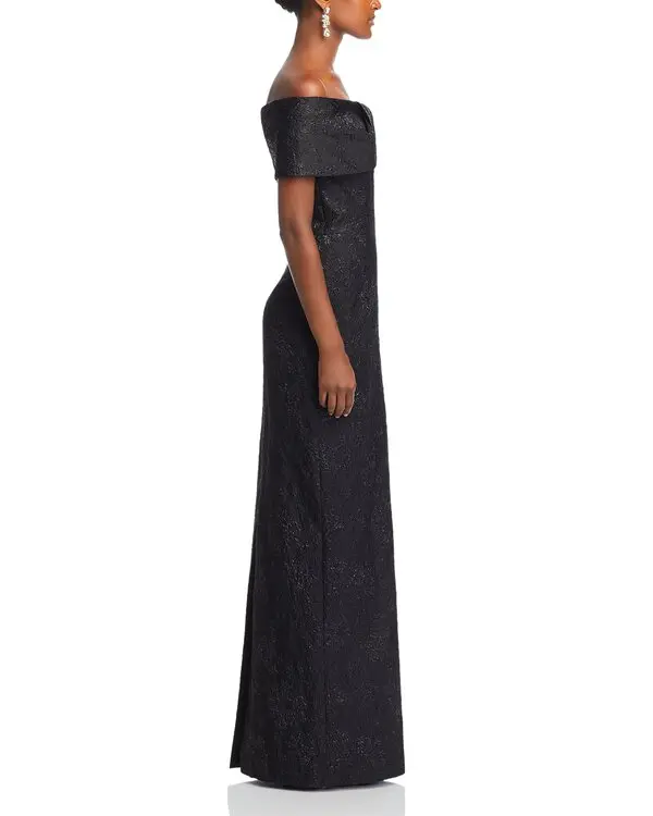Rickie Freeman For Teri Jon Metallic Jacquard Gown