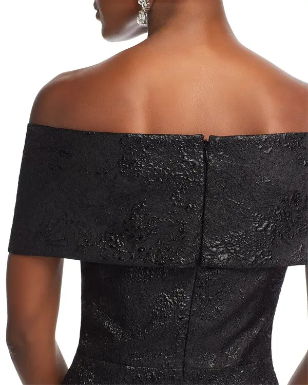 Rickie Freeman For Teri Jon Metallic Jacquard Gown