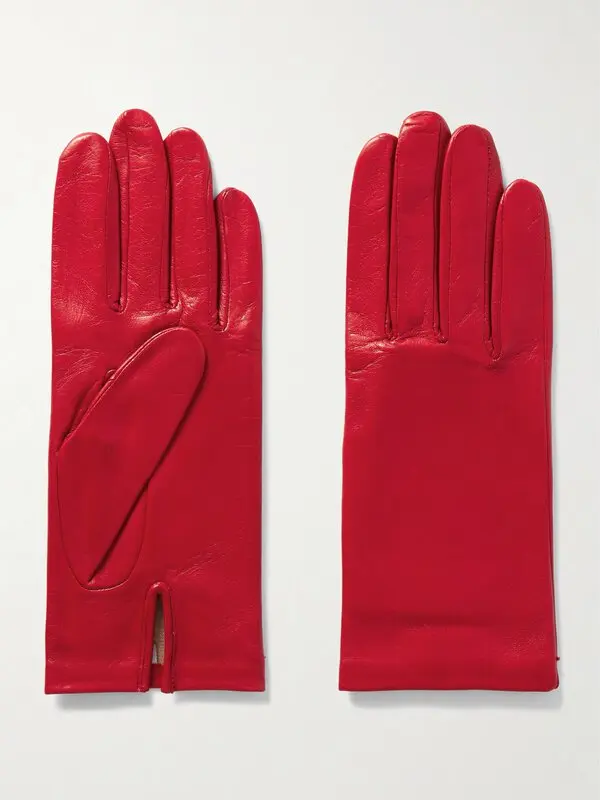 AGNELLE Kate Leather Gloves - Red