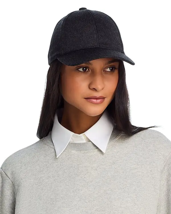 Vince Cashmere Baseball Cap - Charcoal