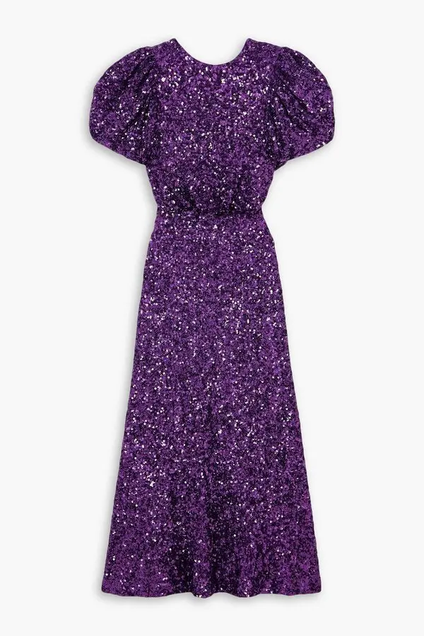 ROTATE BY BIRGER CHRISTENSEN Dawnty Sequined Tulle Midi Dress