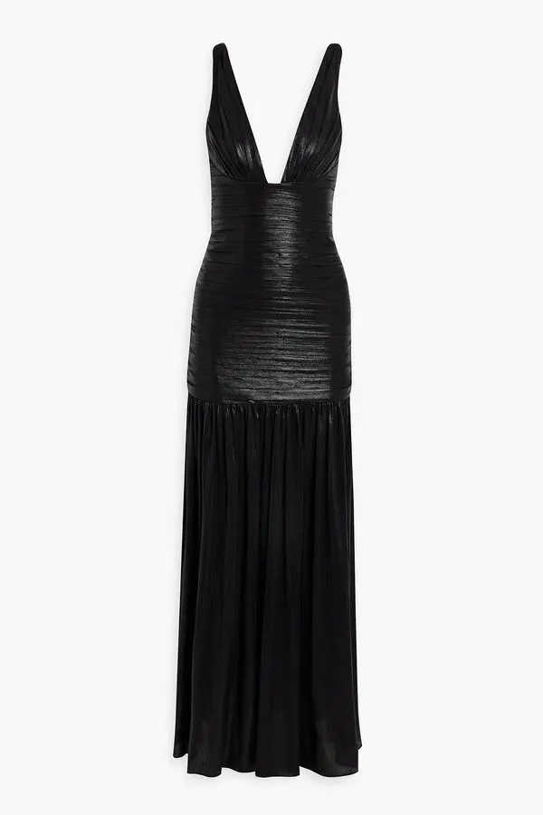 Retrofete Elsa Ruched Lamé Gown