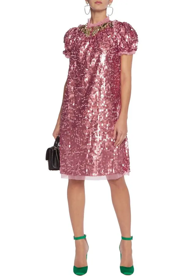 Dolce & Gabbana Embellished Tulle Dress