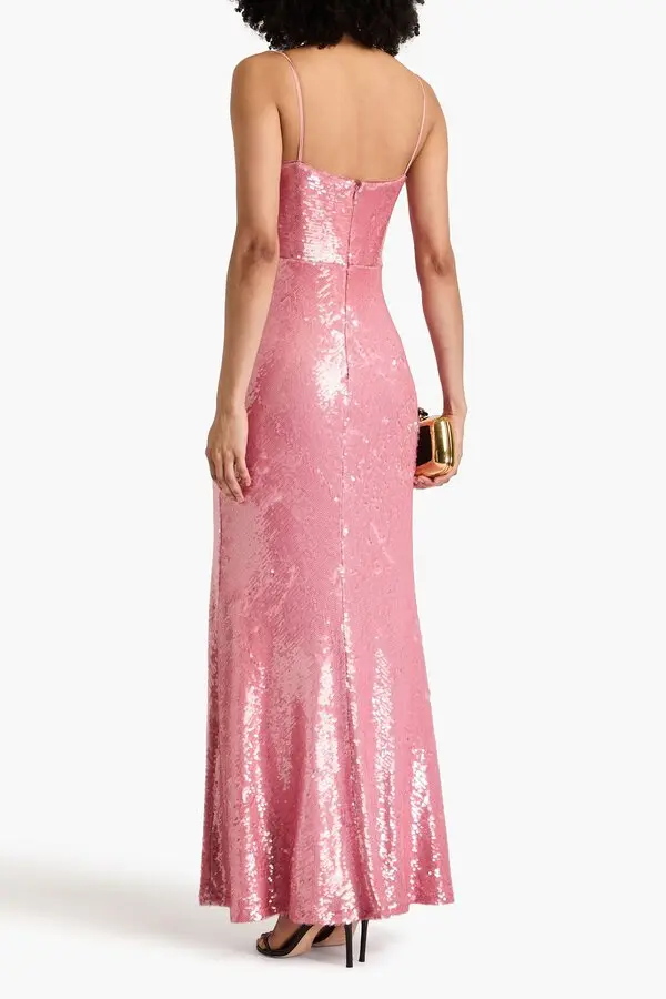 monique lhuillier pink sequin dress Hannah Pink Sequin Gown