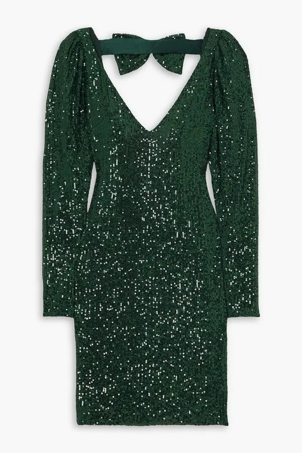 Caroline Constas Julia Sequined Tulle Mini Dress In Forest Green - 75% Off  | Editorialist