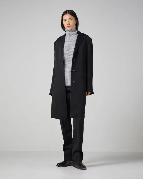 Veronica De Piante Arlo Coat In Wool Twill - Black