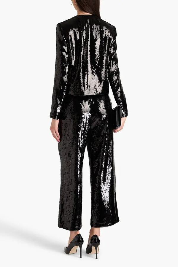 Theory Sequined Straight-leg Crepe Pants