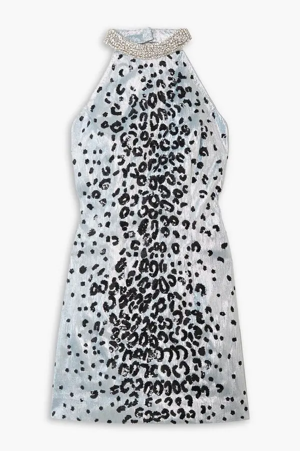MISS SOHEE Crystal And Sequin-embellished Lamé Mini Dress