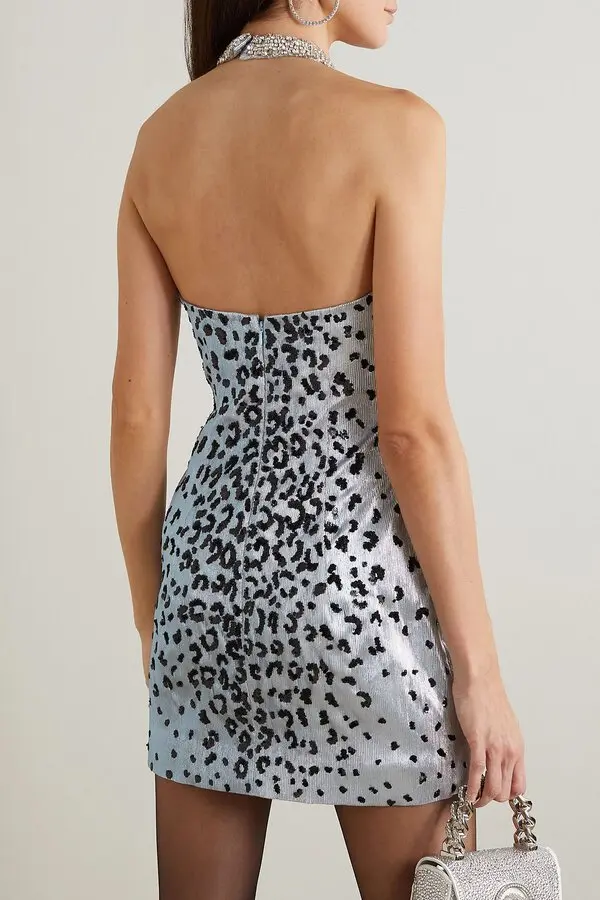 MISS SOHEE Crystal And Sequin-embellished Lamé Mini Dress
