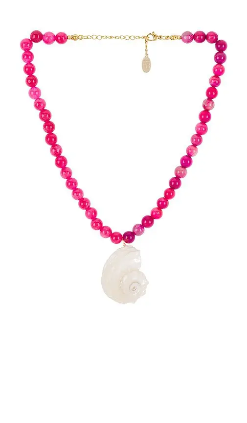 8 Other Reasons Beaded Shell Necklace - Pink