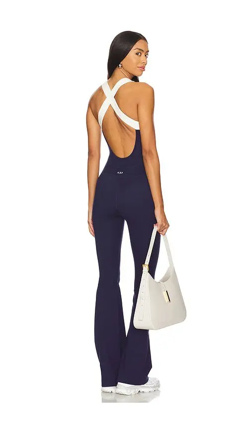 437 The Sculpt Onesie In Navy - Navy & Creme
