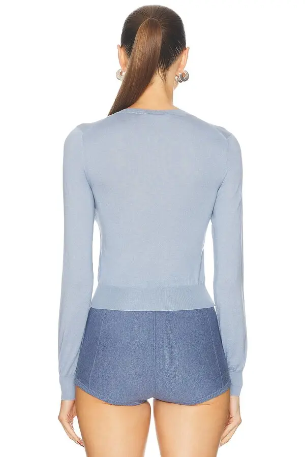 Miu Miu Long Sleeve Top - Azzurro | Editorialist