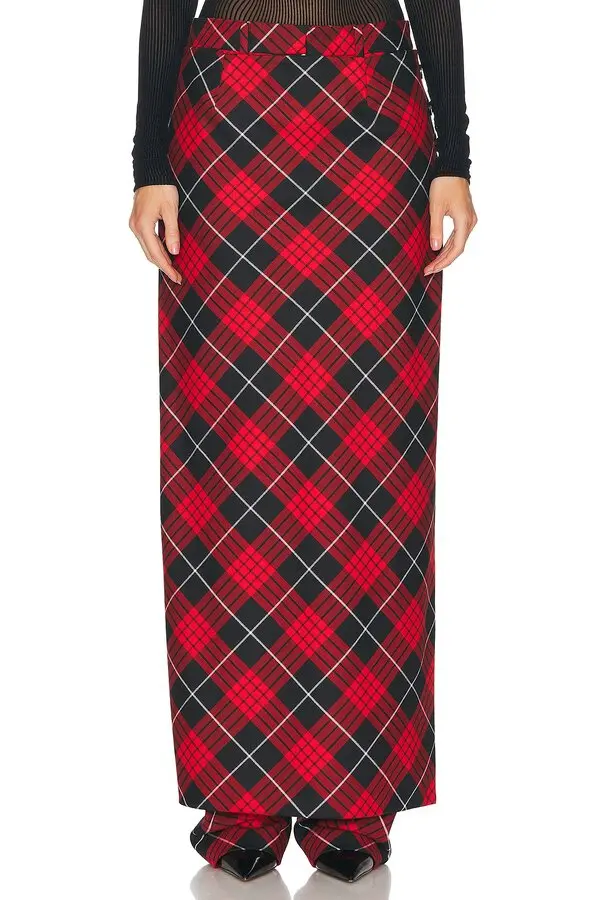 JEAN PAUL GAULTIER Tartan Pant Skirt - Red  Black  & White