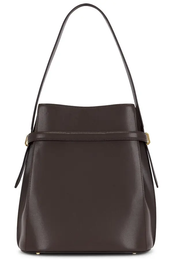 TOTEME Belted Leather Bucket Bag - Bark
