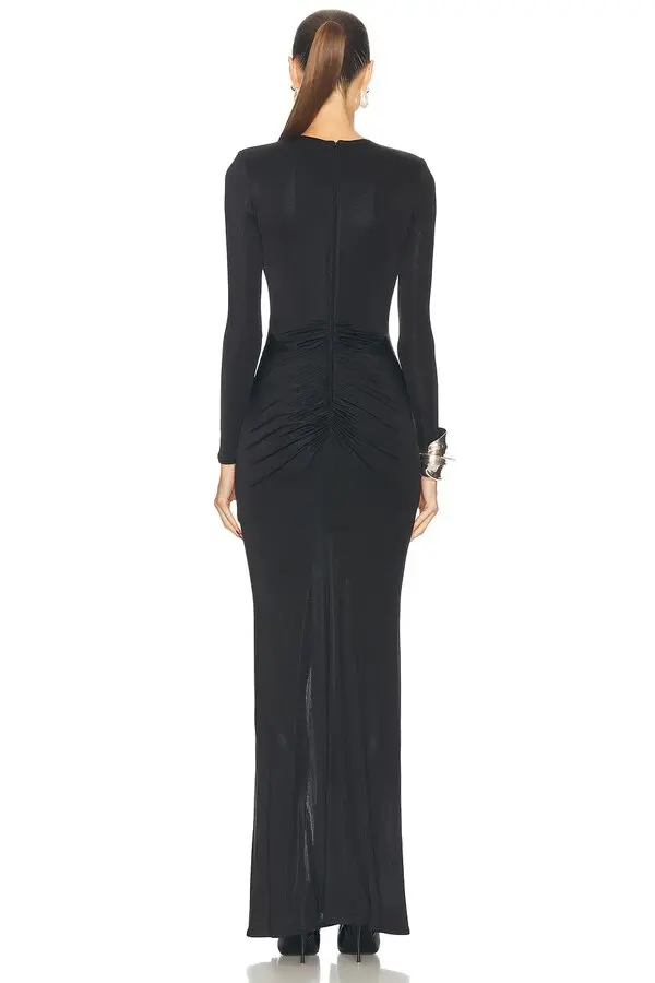 PatBO Metallic Jersey Keyhole Maxi Dress