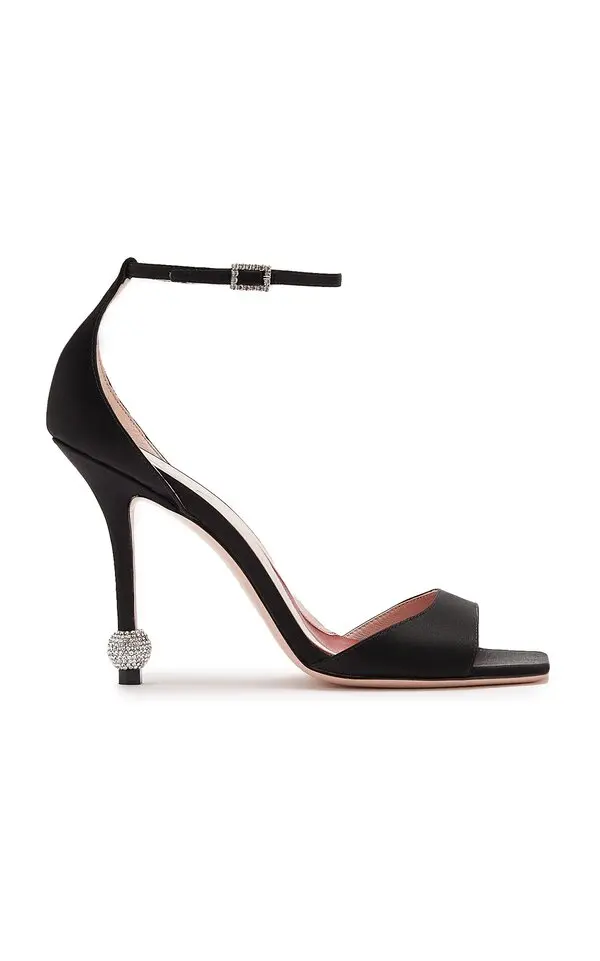 ROGER VIVIER I Love Vivier Strass-detail Satin Sandals - Black