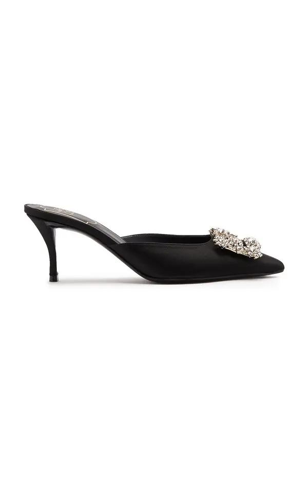 ROGER VIVIER Efflorescence Crystal-embellished Mules - Black