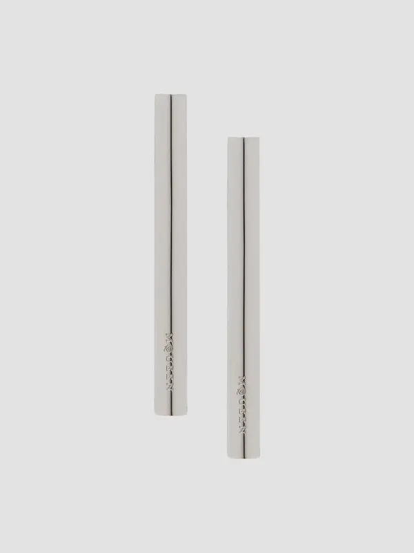 Alexander McQueen Silvertone Bar Drop Earrings