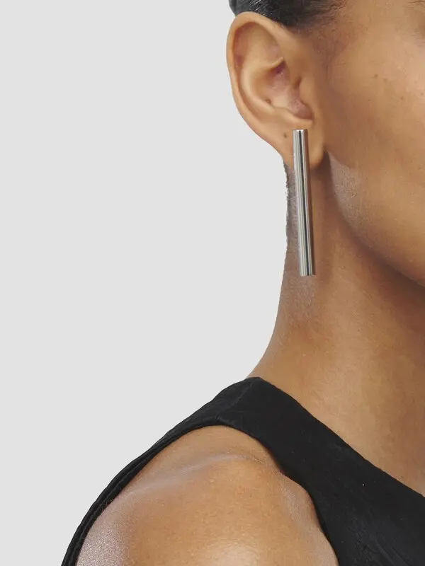 Alexander McQueen Silvertone Bar Drop Earrings