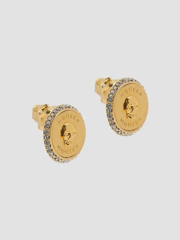 Alexander McQueen Sovereign Goldtone Skull Earrings