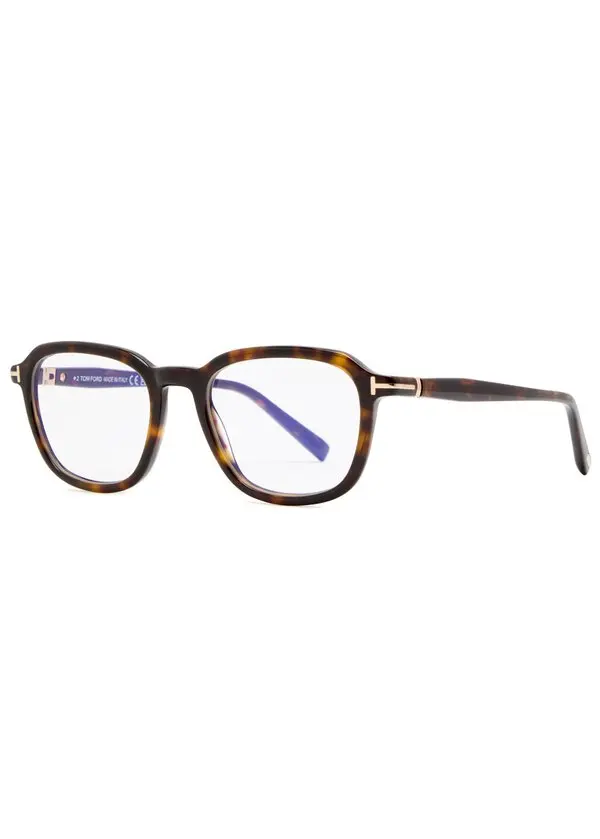 TOM FORD Square-frame Optical Glasses - Brown Havana