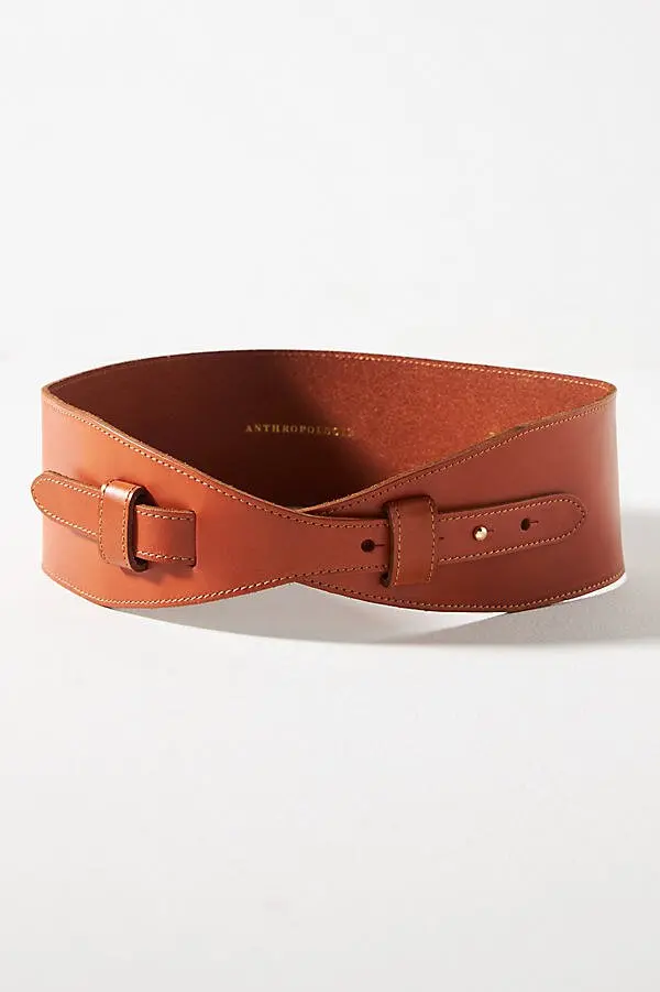 Anthropologie Wide Corset Belt - Cedar
