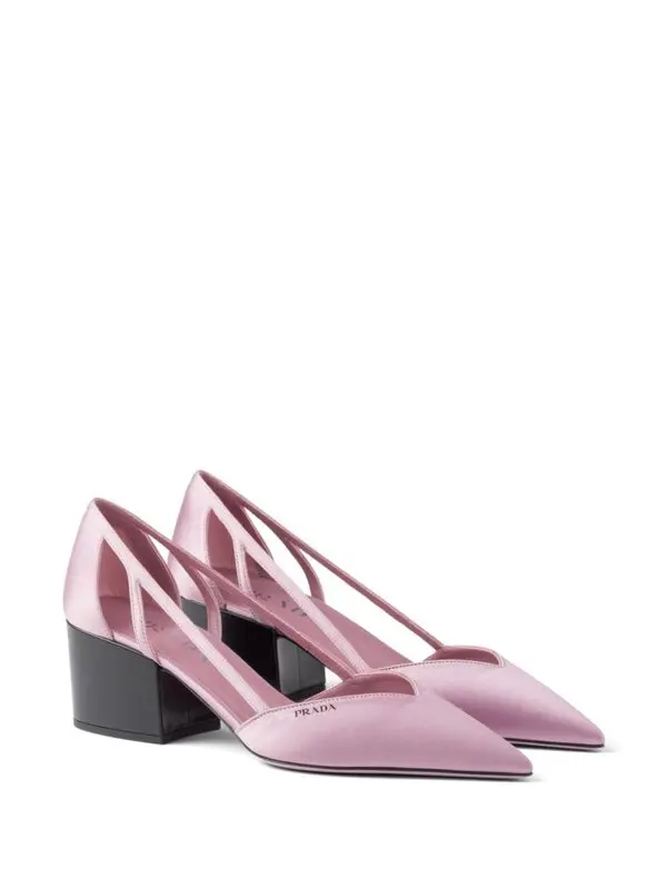 Prada 55mm Satin Cut-out Pumps - Pink
