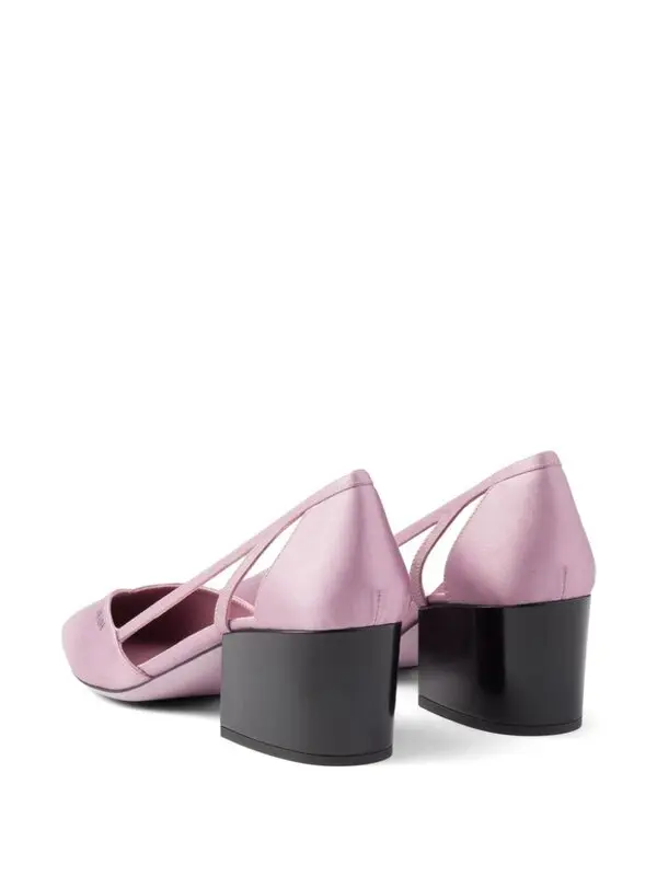 Prada 55mm Satin Cut-out Pumps - Pink