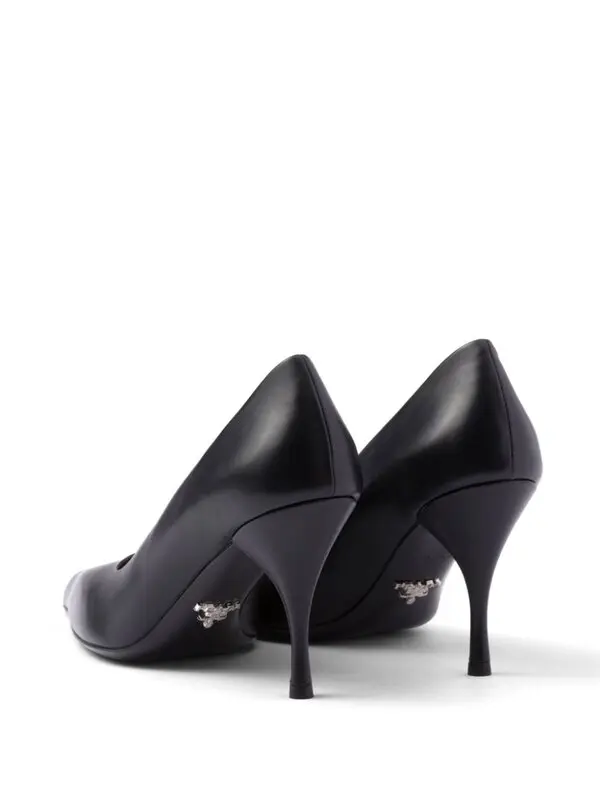 Prada Leather Pointed Toe Pumps - Black