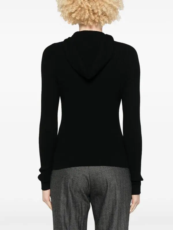 TWINSET Ribbed Knit Hoodie