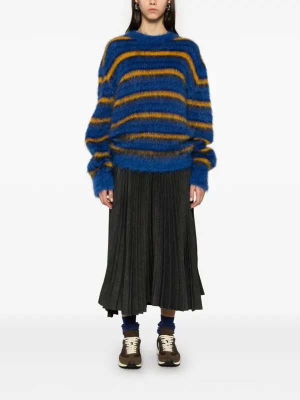 Plan C Plissé Midi Skirt