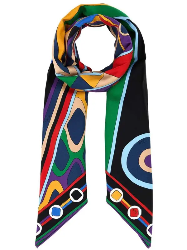 Emilio Pucci Printed Silk Foulard - Blue