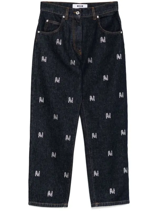 MSGM Crystal-embellished Jeans