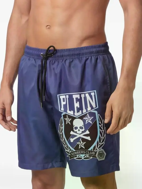 Philipp Plein Skull&bones-print Swim Shorts