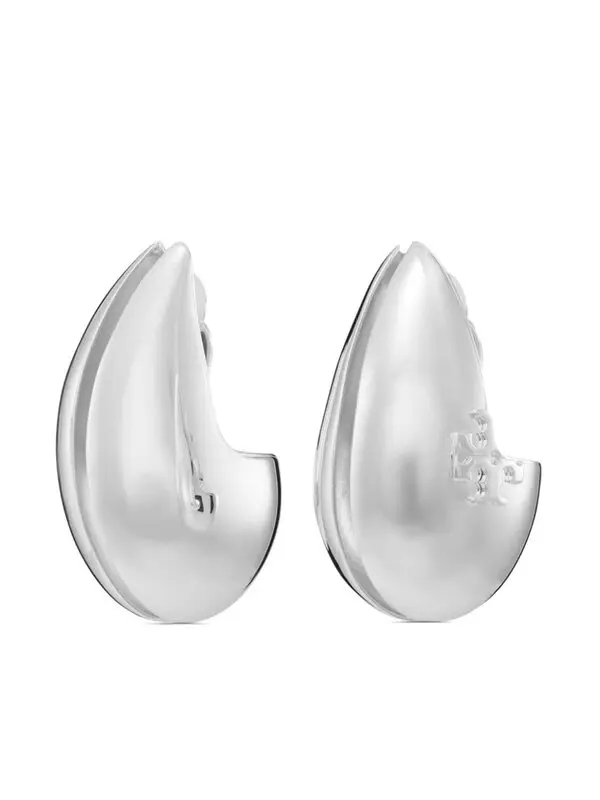 Tory Burch Wave Clip-on Drop Earrings - Silver